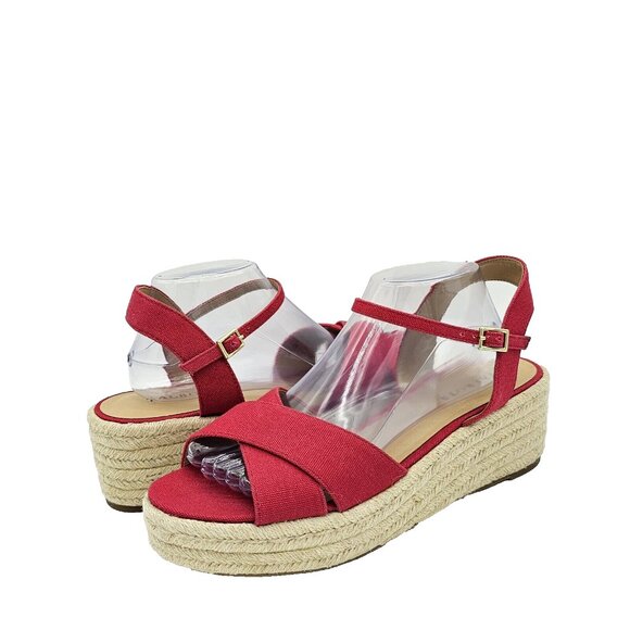 Talbots | Shoes | Talbots Natalie Canvas Platform Wedge Sandals Womens ...